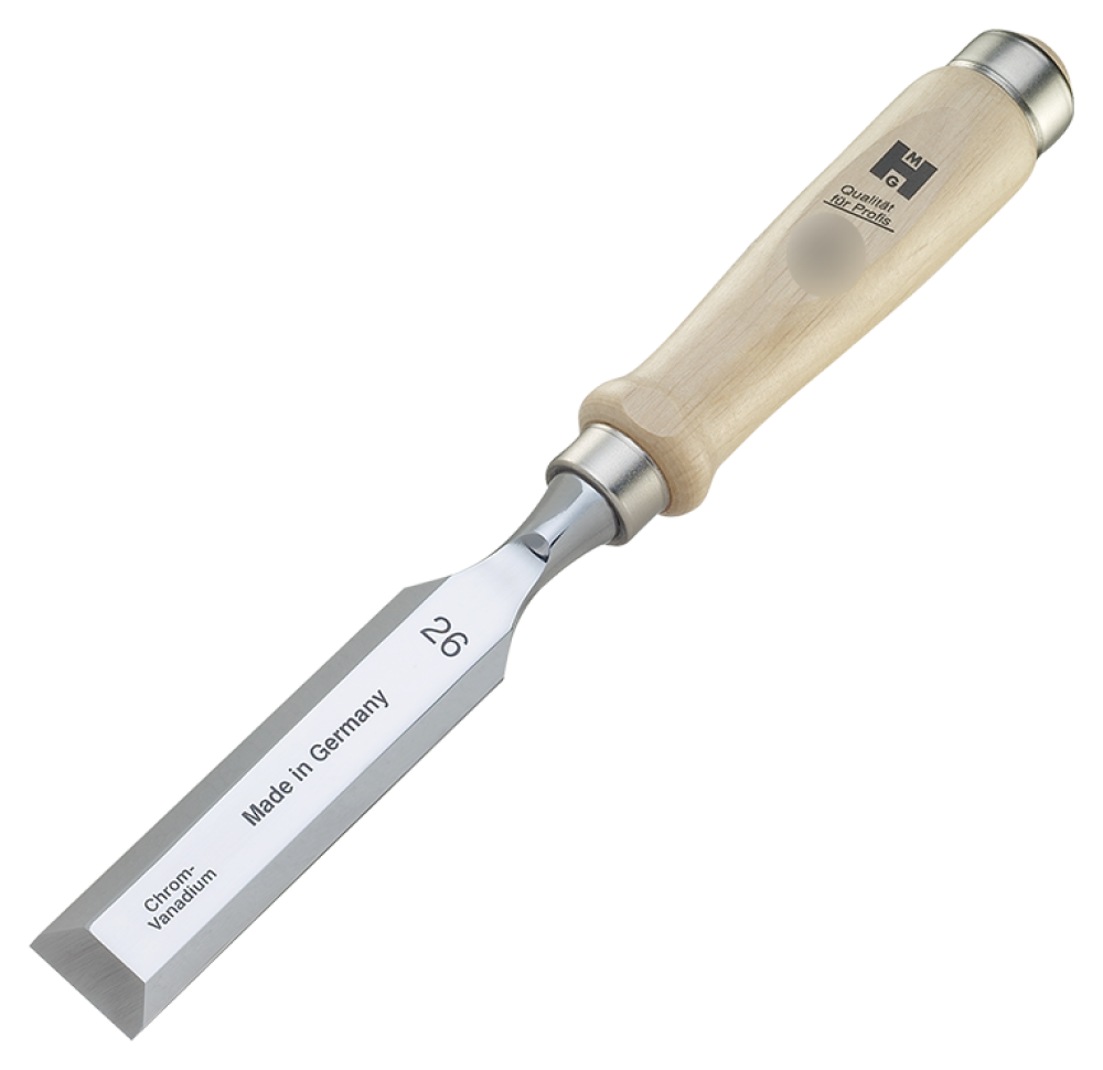 MHG-SHOP - Stechbeitel mit Weißbuchenheft 55 mm, Klinge poliert